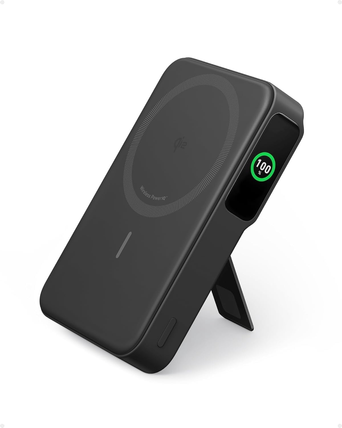 Anker MagGo Power Bank, 15W Wireless Charger, 10,000mAh, Foldable Stand ...