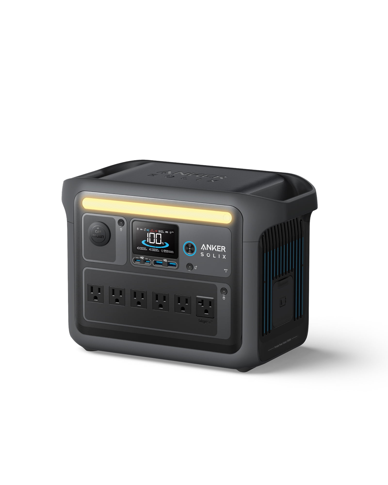 Anker SOLIX C1000X Portable Power Station, 1800W (Peak 2400W) Solar ...