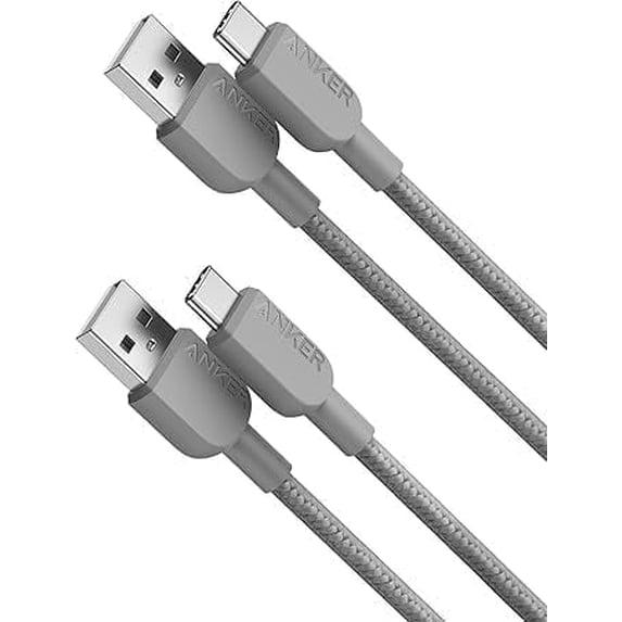 Anker USB A to USB C Cable, Charger Cord (2 Pack,3FT) (Gray) - Walmart.com