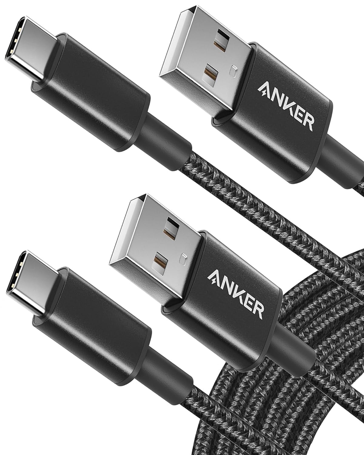 Anker USB C Cable, [2-Pack, 10ft] Premium Nylon USB A to USB C Charger ...