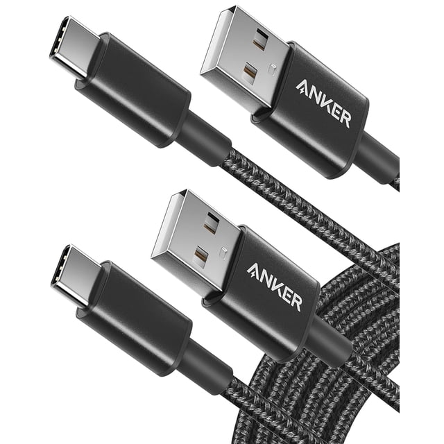 Anker USB C Cable, [2-Pack, 10ft] Premium Nylon USB A to USB C Charger ...