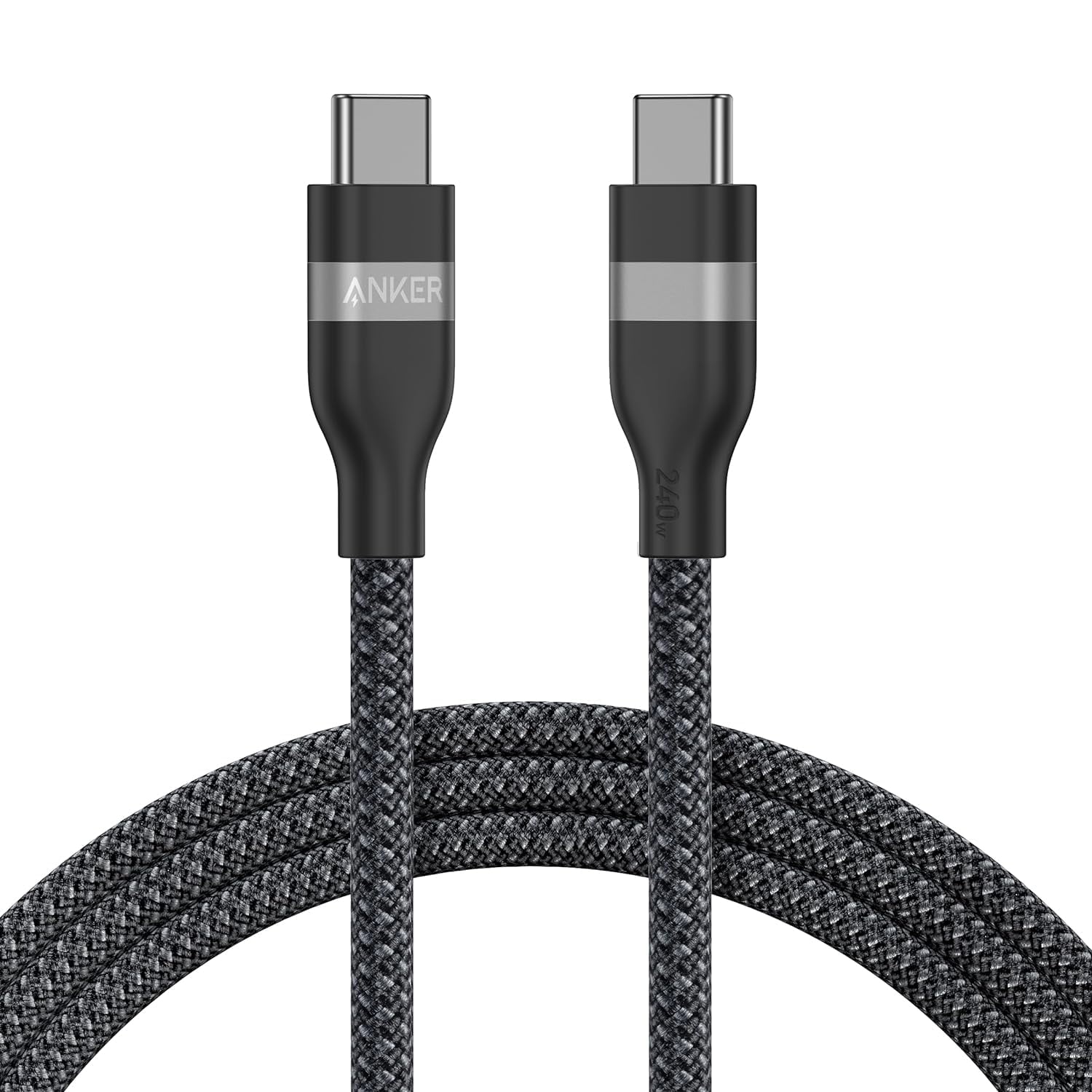 Anker USB C Cable, 240W 6 ft Upcycled-Braided USB C to USB C Cord, Type C Charger Fast Charging ...