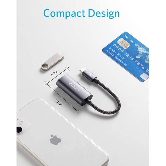 Anker USB C to Ethernet Adapter, Compact 1Gbps Gigabit Adapter ...