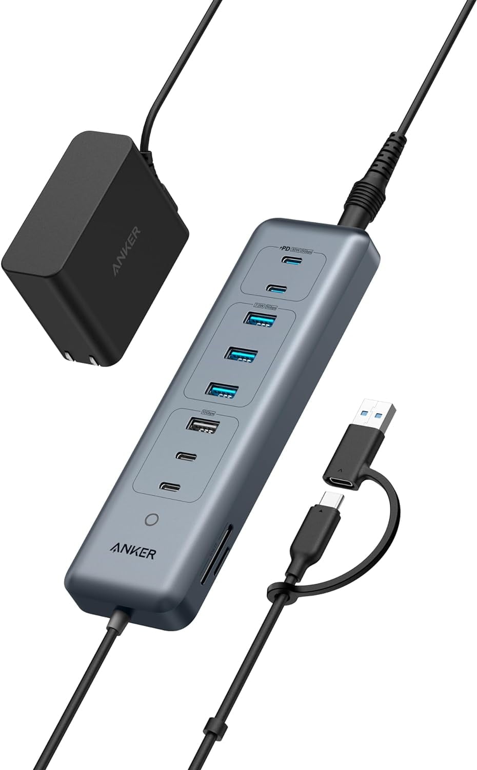 Anker USB-C Hub,11-in-1 10Gbps Data Hub with 4 USB-A and 4 USB-C Ports ...