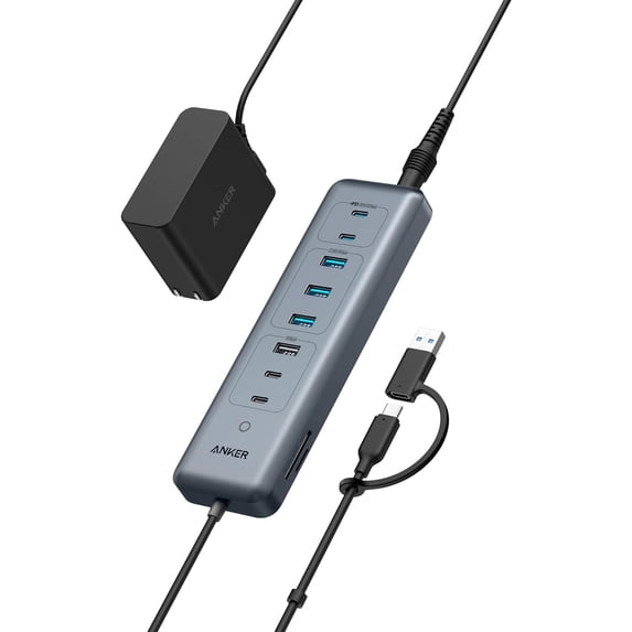 Anker USB-C Hub,11-in-1 10Gbps Data Hub with 4 USB-A and 4 USB-C Ports ...