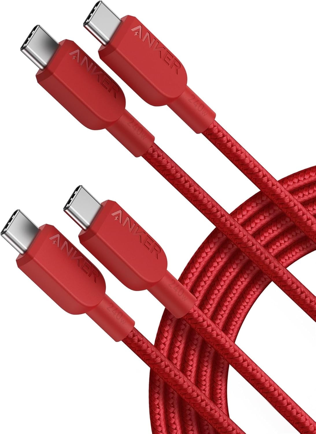 Anker USB C to USB C Cable (2Pack, 10FT),240W Type-C Fast Charging Cord ...