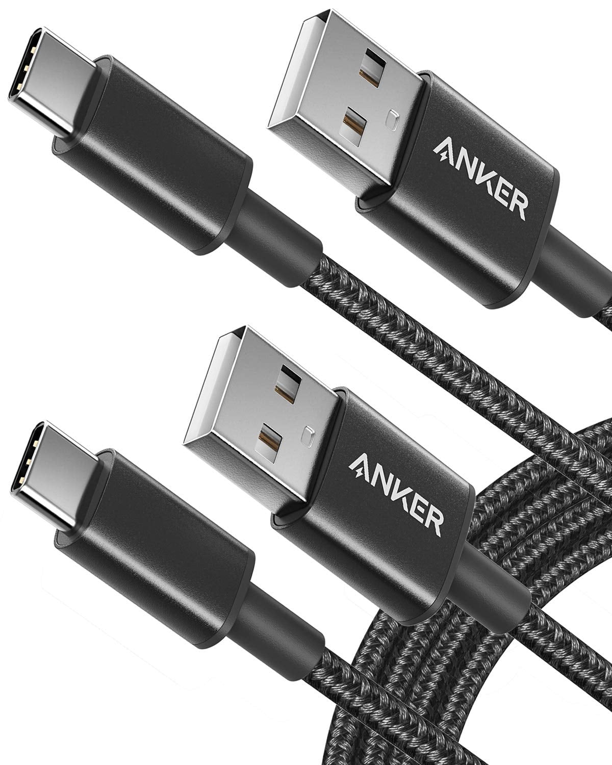 Anker USB Type C Cable, 6 Feet, 2-Pack, Nylon Braided, Fast Charging ...