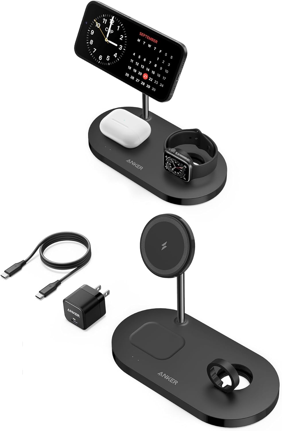 Anker Wireless Charging Station & 20W Charger, 533 Magnetic Wireless ...