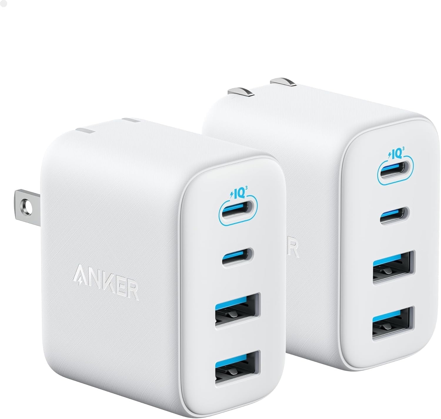 Anker Zolo USB C Charger Block, 2-Pack 4-Port Wall Adapter with 50W Max ...