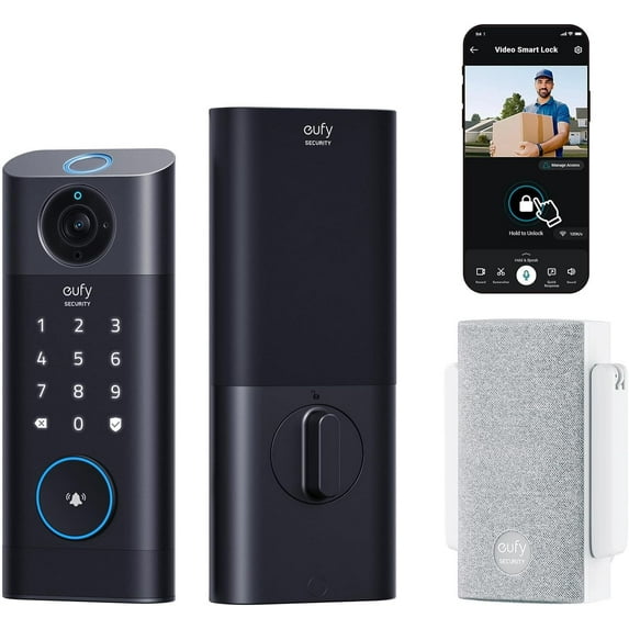 eufy Security Video Smart Lock S330, 3-in-1 Camera Doorbell Keyless ...