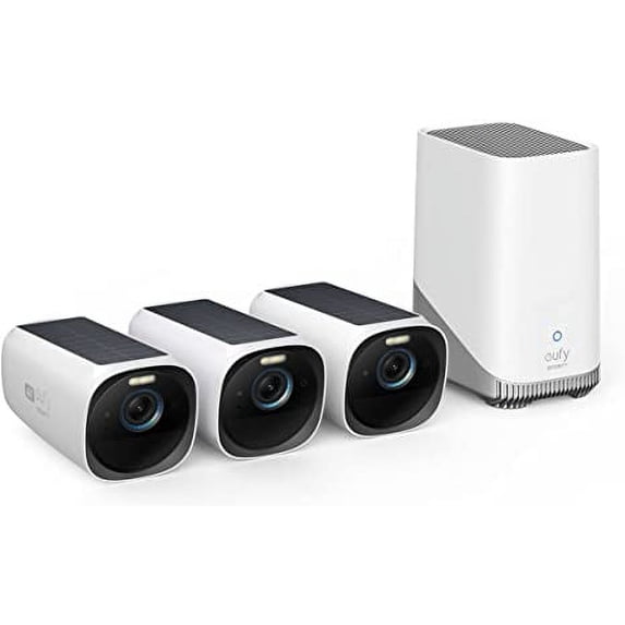 eufy S330 eufyCam 3 3-Cam Kit, 4K Wireless Outdoor Cameras, Solar ...