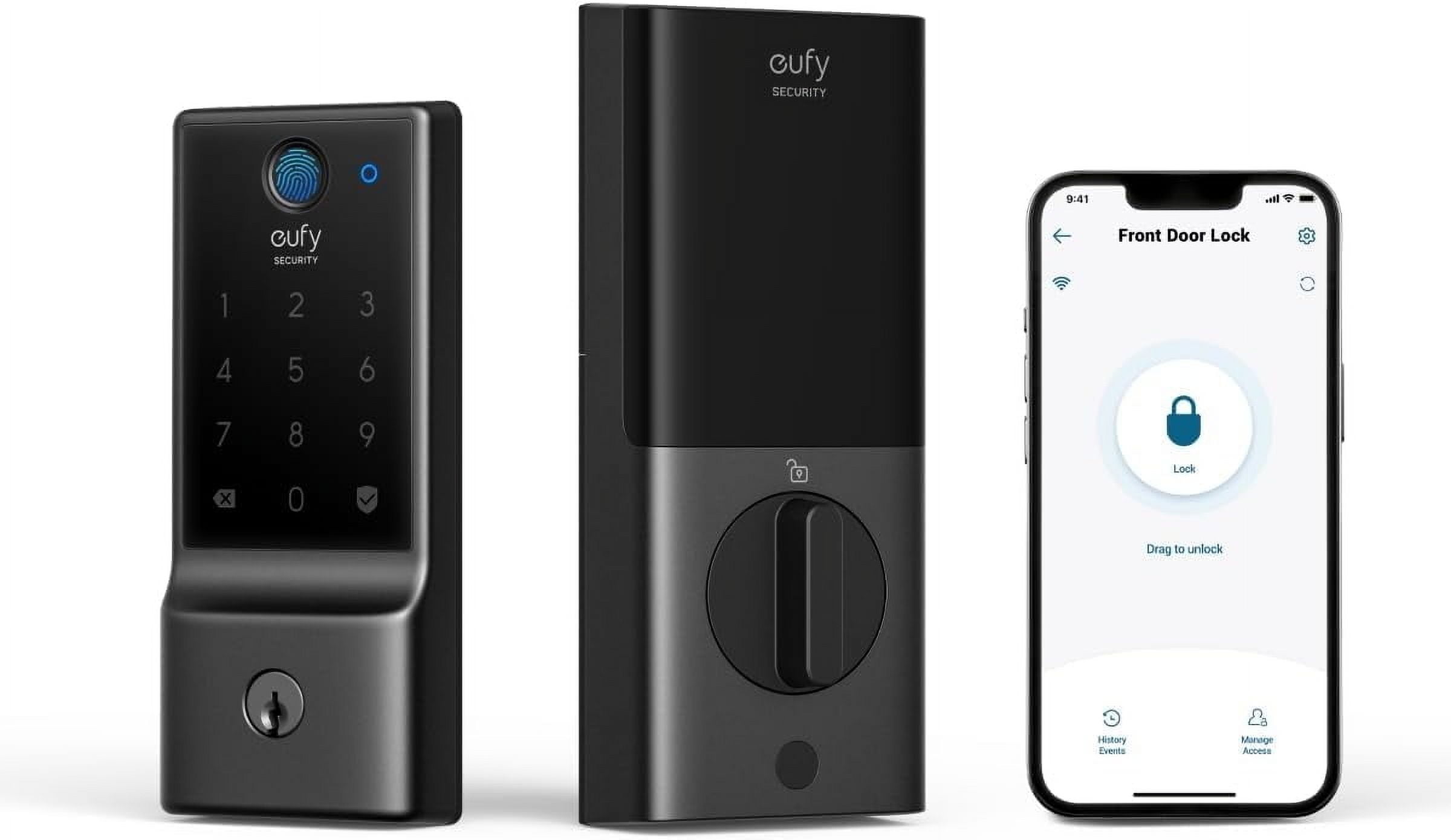 Eufy Fingerprint-Enabled Smart Lock C220, Wireless Operated, IP53 ...
