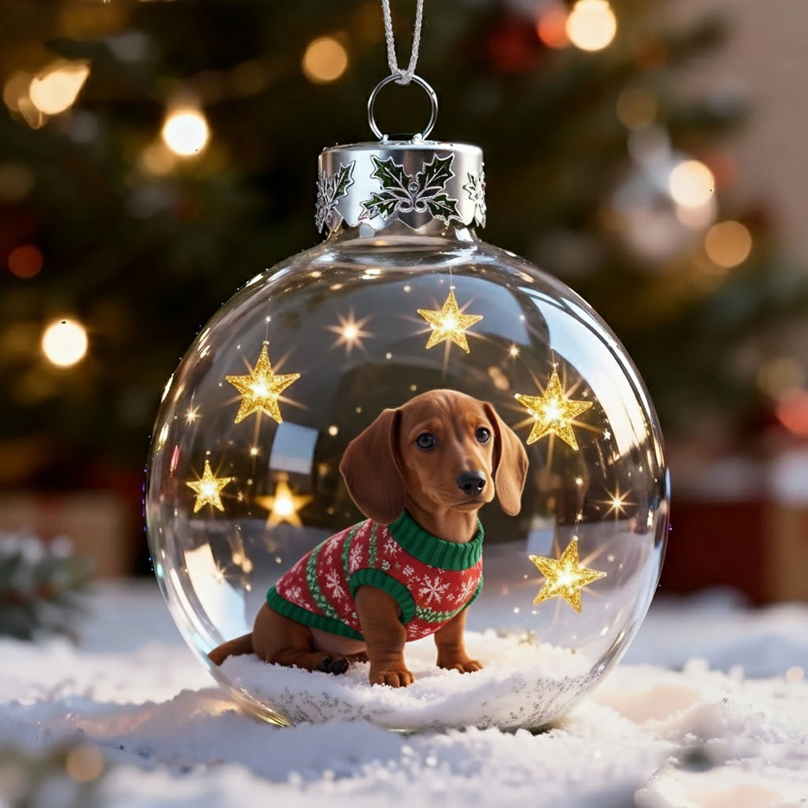 Ankereame Cute Dog Breed Christmas Snow Globe Ornament - High ...