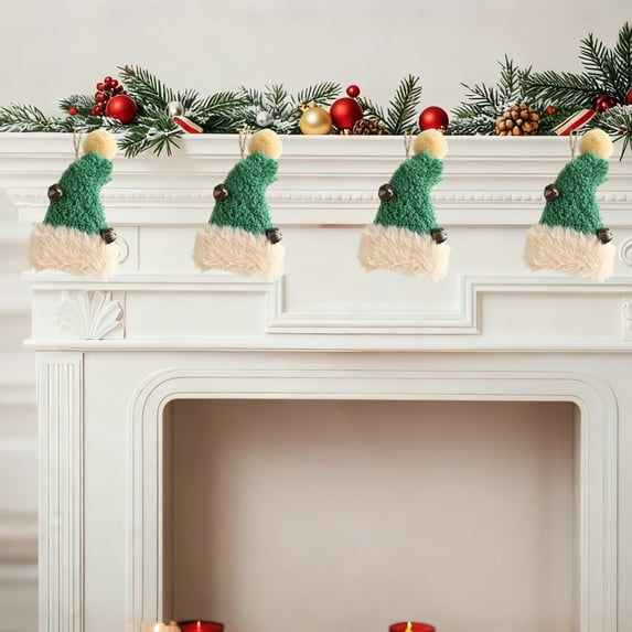 Ankereame Green Handmade Fabric Christmas Ornament - Bell Doll Pendant ...