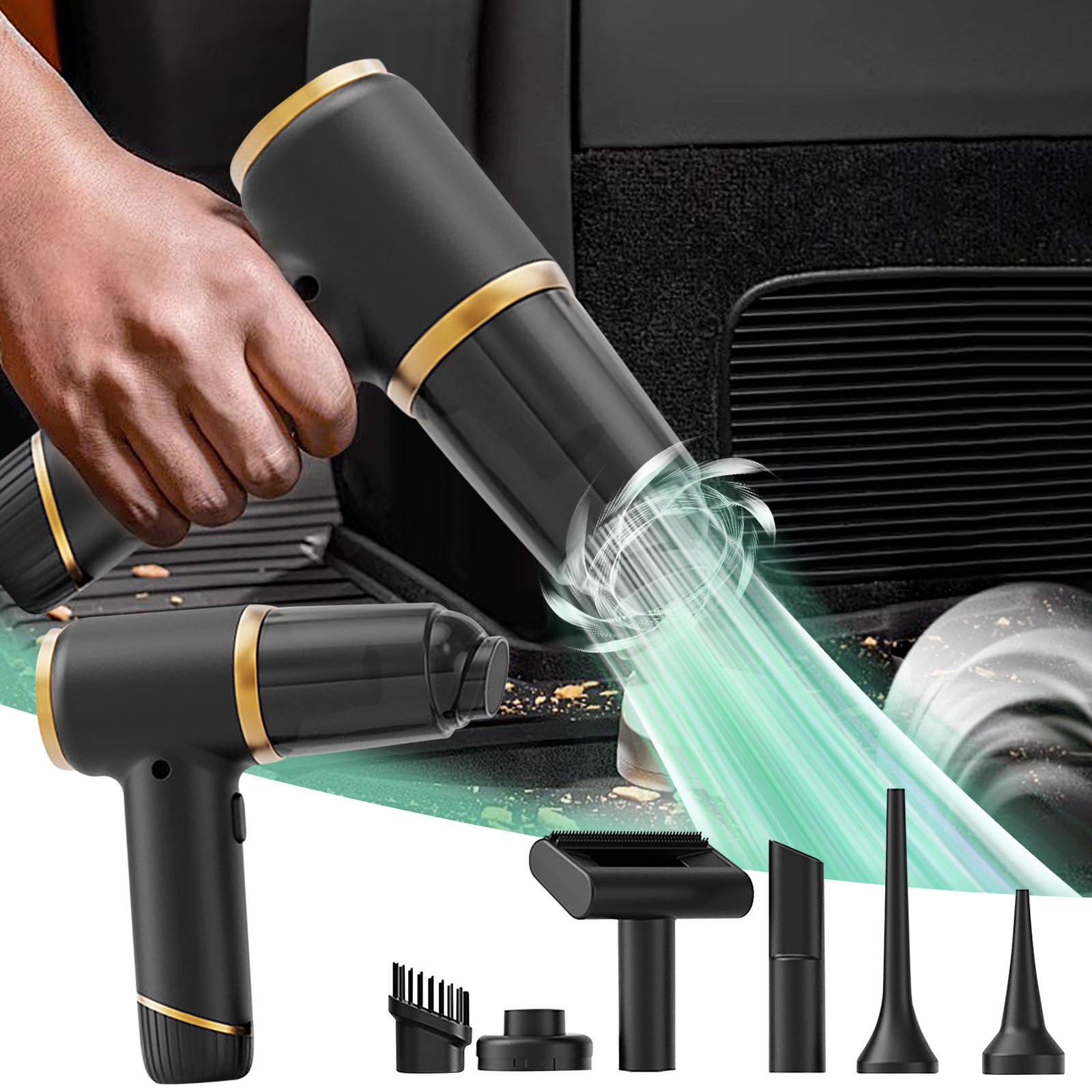 Handheld Vacuum Cleaner, 6 in 1 15000PA Powerful Suction, Wireless USB ...
