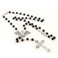 Ankh Black Beads Bat Necklace Punk Cool Long Rosary Beaded Necklace ...
