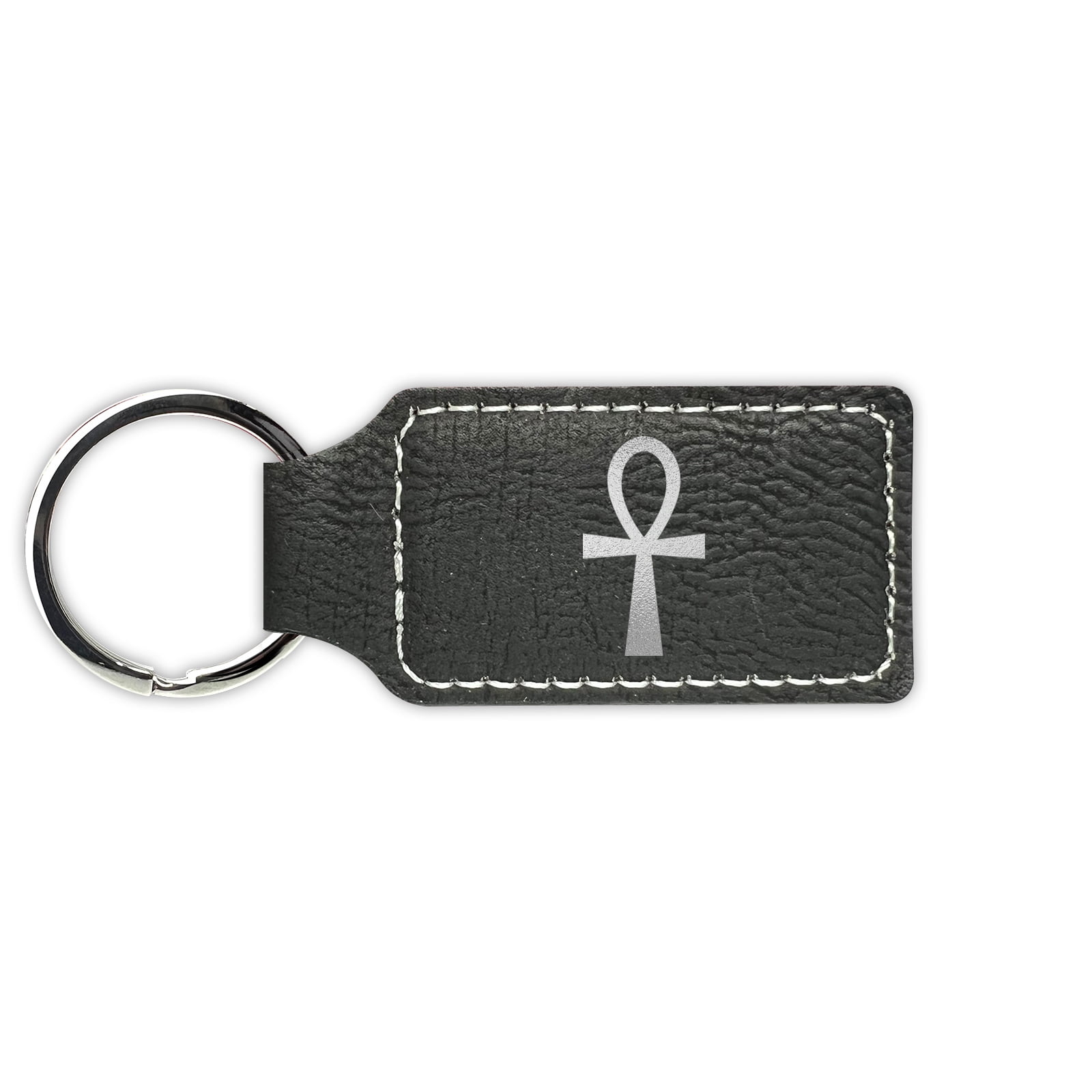Ankh Key of Life Keychain Leatherette Rectangle - Laser Engraved - Many ...