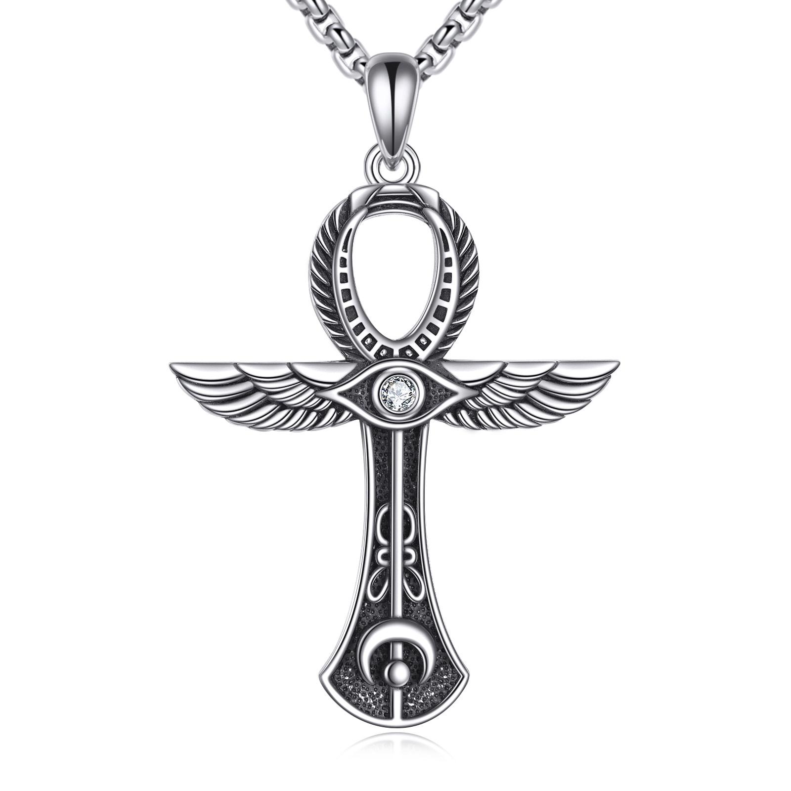 Ankh Necklace Sterling Silver Ankh Cross Pendant Ankh Egyptian Amulet ...
