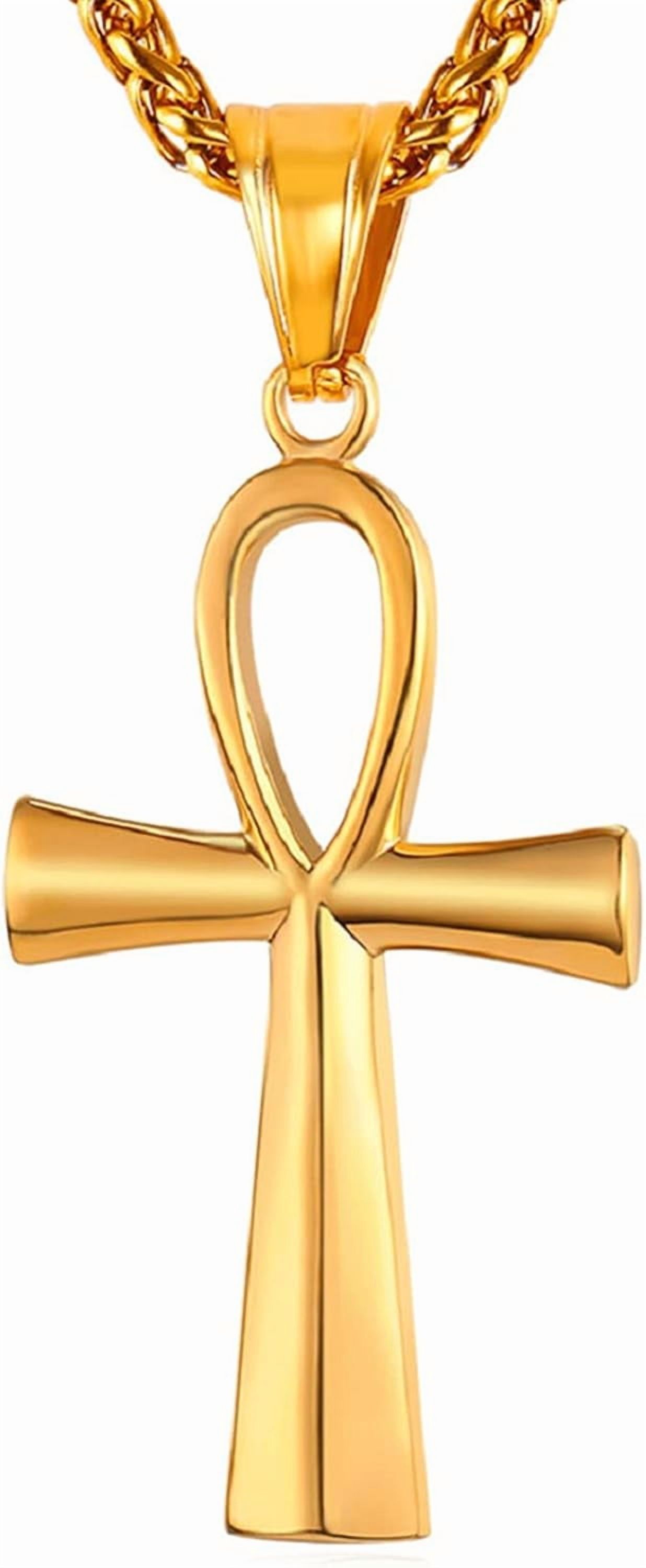 Ankh Necklace for Men Women Stainless Steel Black Color Egyptian ...