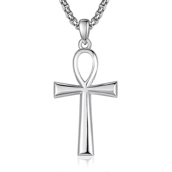 Ankh Pendant Silver 925 Coptic Egyptian Ankh Cross Chain Protection ...