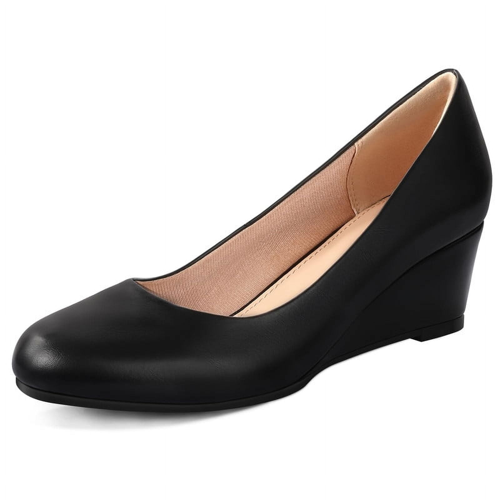 Ankis Wedges Pumps Women Low Heel Wedge Comfortable Closed Toe Women ...