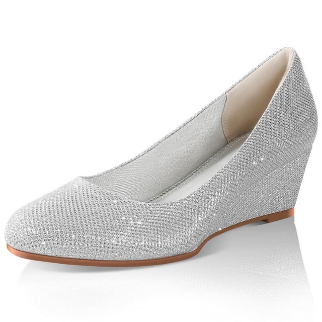 Ankis Wedges Pumps Women Low Heel Wedge Comfortable Closed Toe Women ...