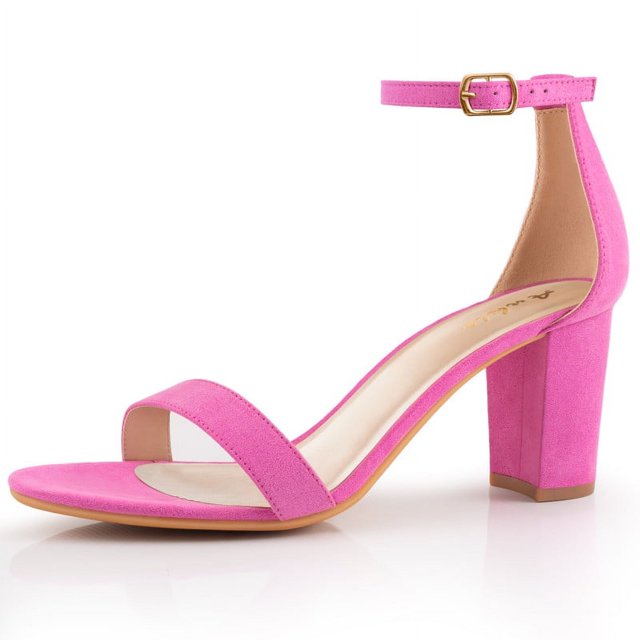 Ankis Women Heels Open Toe Ankle Strap Chunky Heel Sandals 2.75 Inch ...