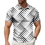 Ankishi 3 Button Shirt Men Geometric Print Collared Golf Shirts Trendy ...