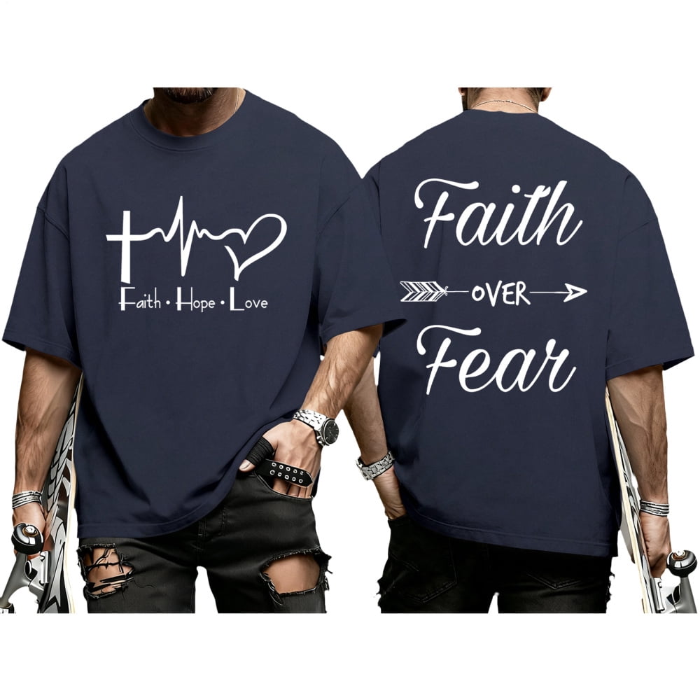 Ankishi Christian Shirts for Men Faith Hope Love Short Sleeve Tee ...