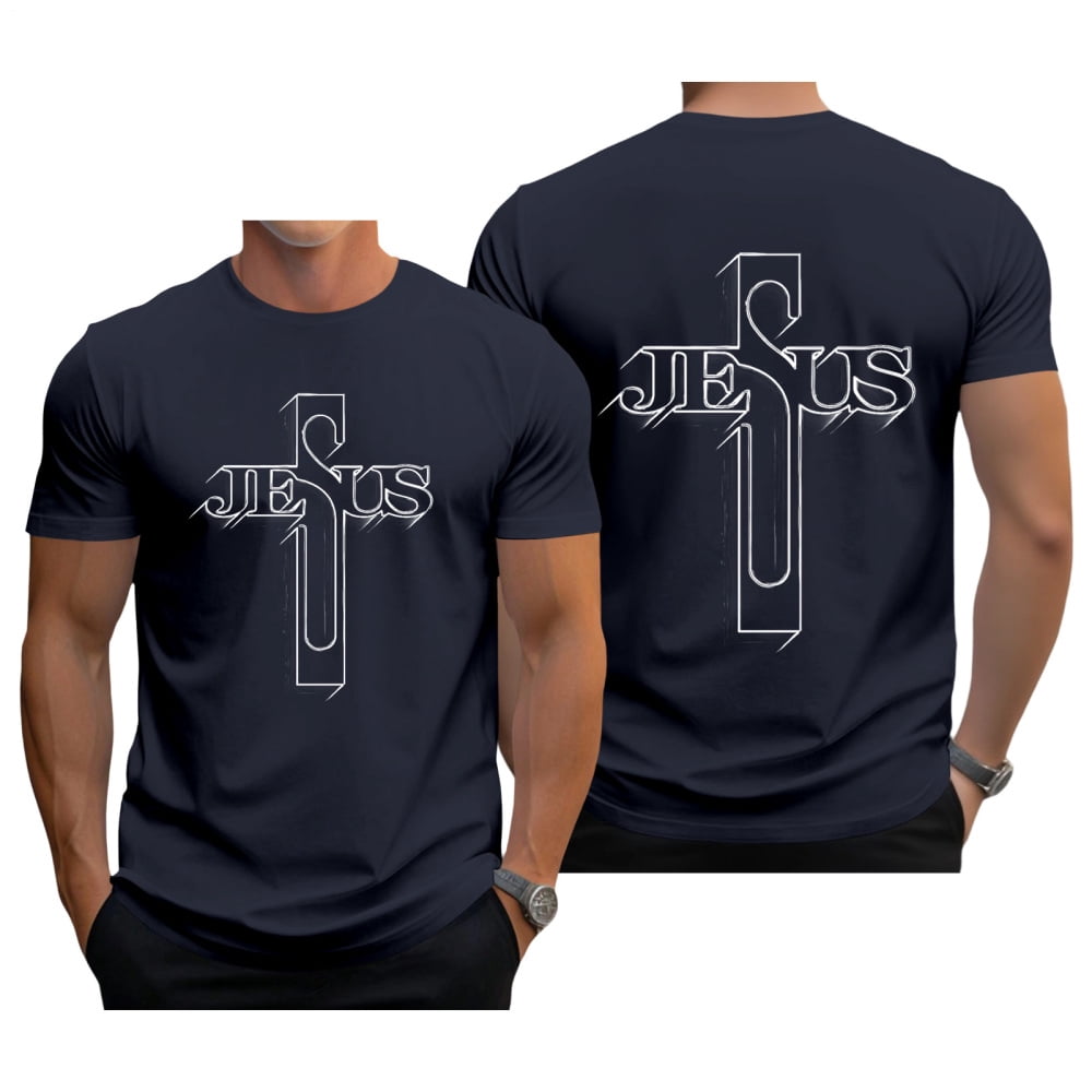Ankishi Christian T Shirts for Men Jesus Cross Short Sleeve Casual ...