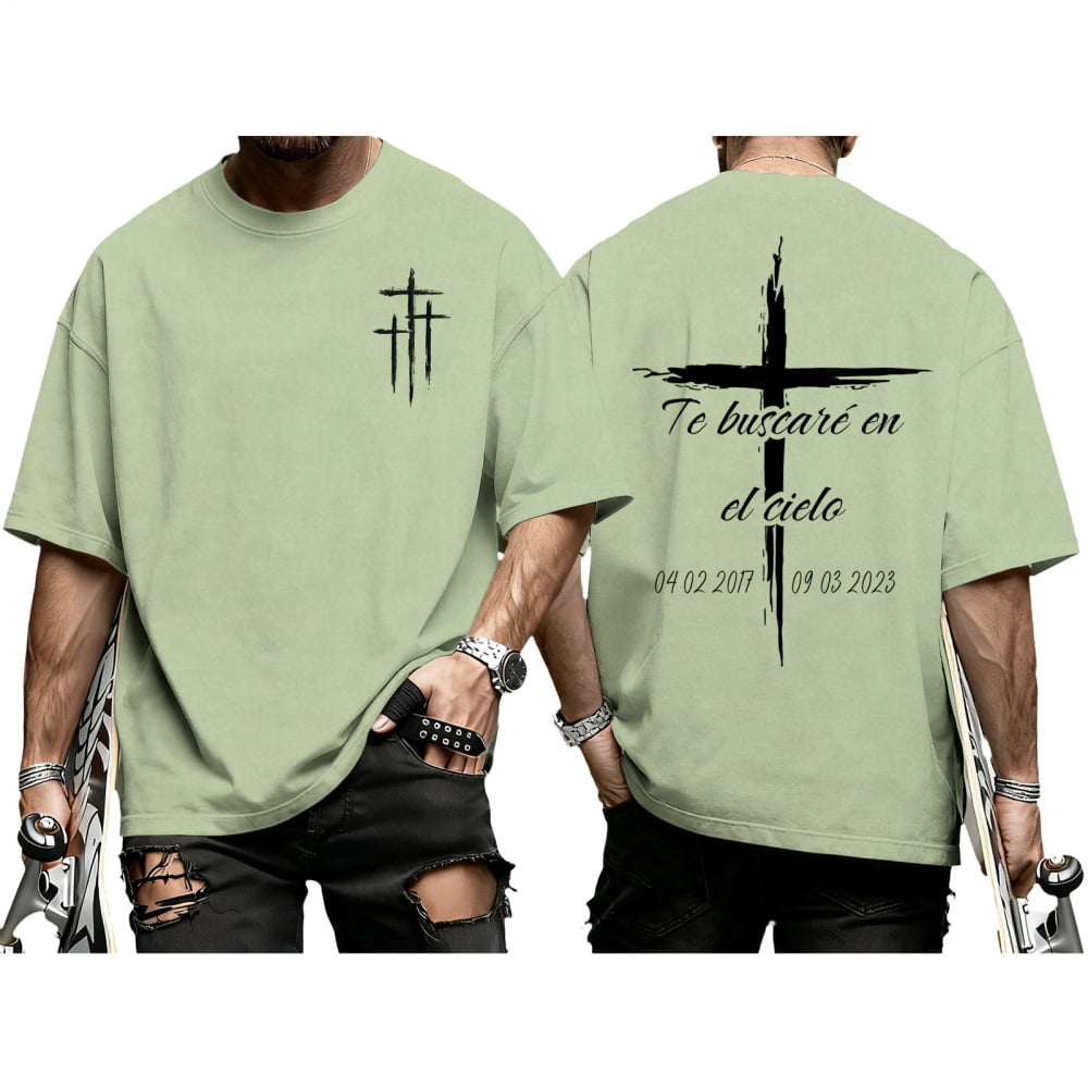 Ankishi Cross T Shirts for Men Cross Print Short Sleeve Tees Summer ...