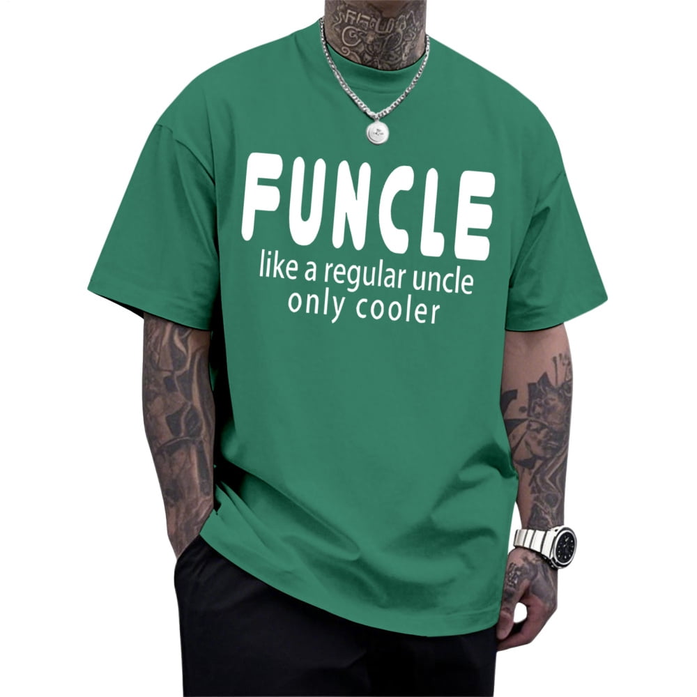 Ankishi Funcle Shirt for Men Crewneck Men's Casual Funny Uncle Cotton T ...