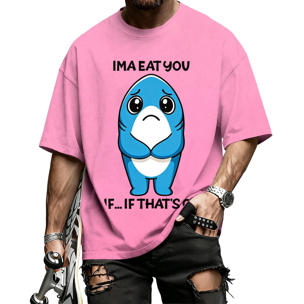 Ankishi Funny Shark T Shirt for Men Ima Eat You If That's OK Funny ...