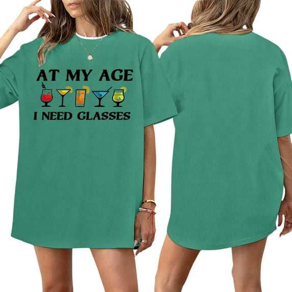 Ankishi Funny Tee Shirts for Women Letter Print Crew Neck Fashion ...