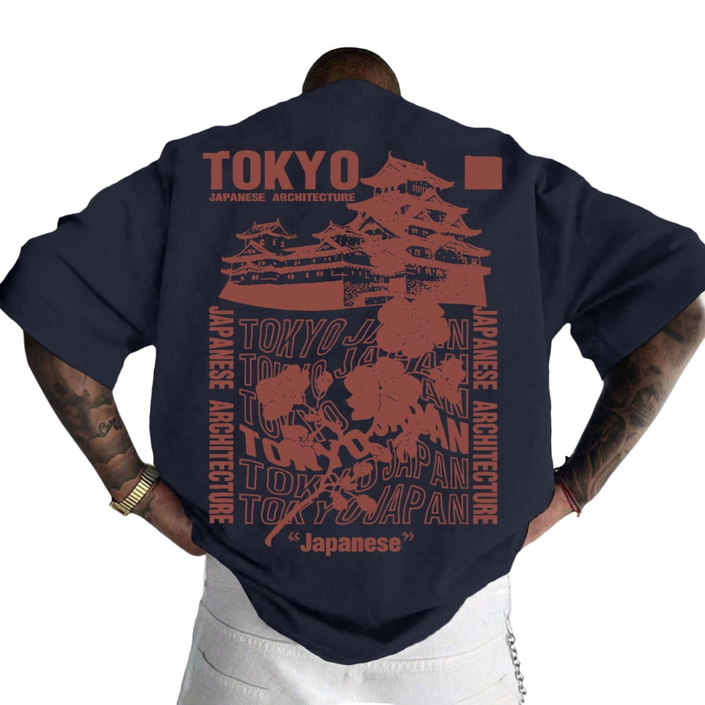 Ankishi Japanese Tshirt Men Tokyo Graphic Crew Neck Short Sleeve Tees ...