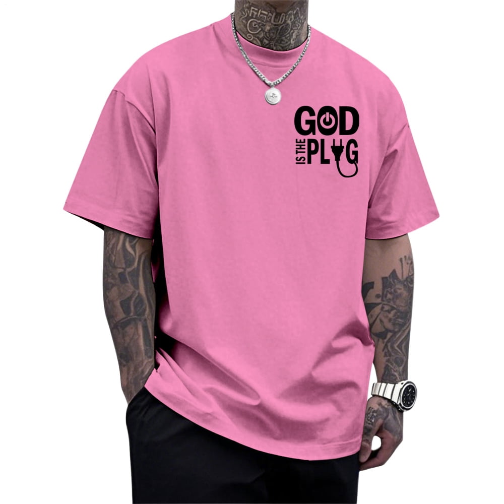 Ankishi Jesus Shirts for Men God is The Plug Short Sleeve Oversized ...