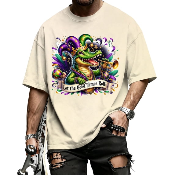 Ankishi Mardi Gras Shirt for Men Carnival Alligator Mardi Gras Crew ...