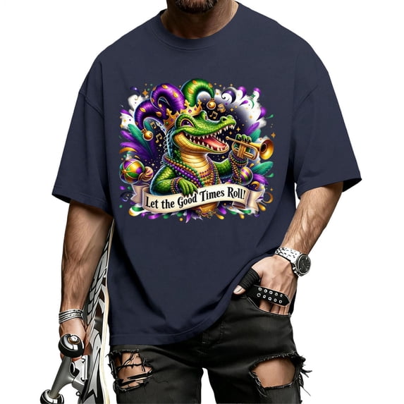 Ankishi Mardi Gras T Shirts Carnival Alligator Print Let The Good Times ...