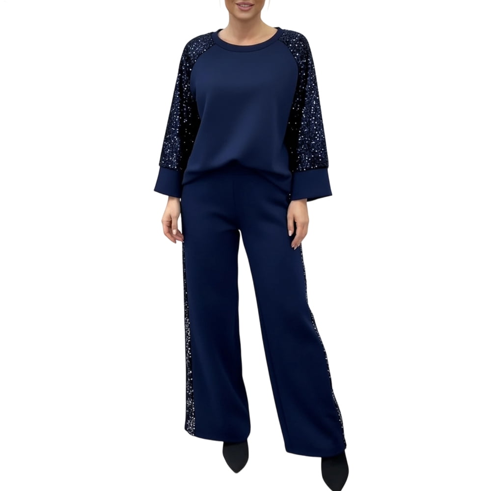 Ankishi Matching Sweat Sets for Women 2 Piece Sequin Sparkly Tracksuit ...