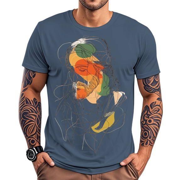 Ankishi Mens Christian T Shirts Crew Neck Jesus Fashion Graphic Tees ...