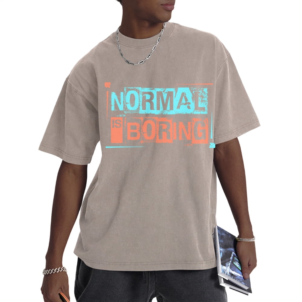 Ankishi Mens Retro T Shirts Normal Is Boring Summer Tee Shirt Short ...
