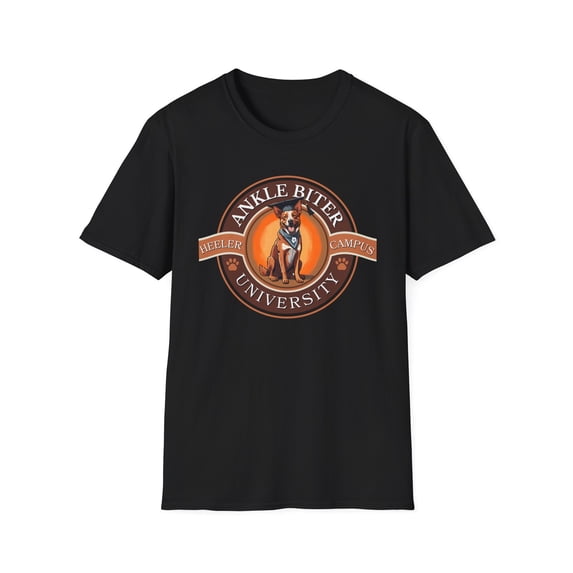Ankle Biter University Red Heeler T‑Shirt — Funny Dog Lover Graphic Tee ...