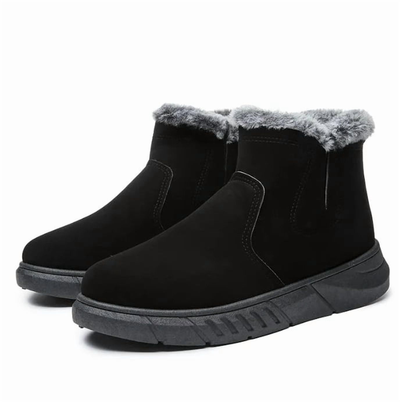 Ankle Bootie Men's Warm Fleece - Lined Ankle Snow Boots - Comfortable ...