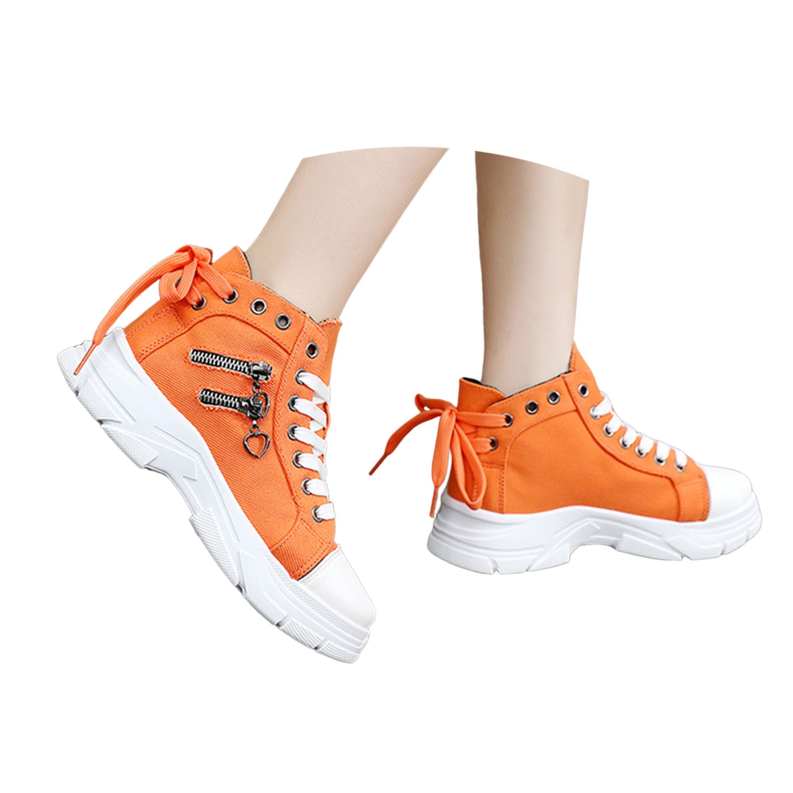 Ankle Boots Denim Canvas High Top Thick Sole Height Increasing Sports ...