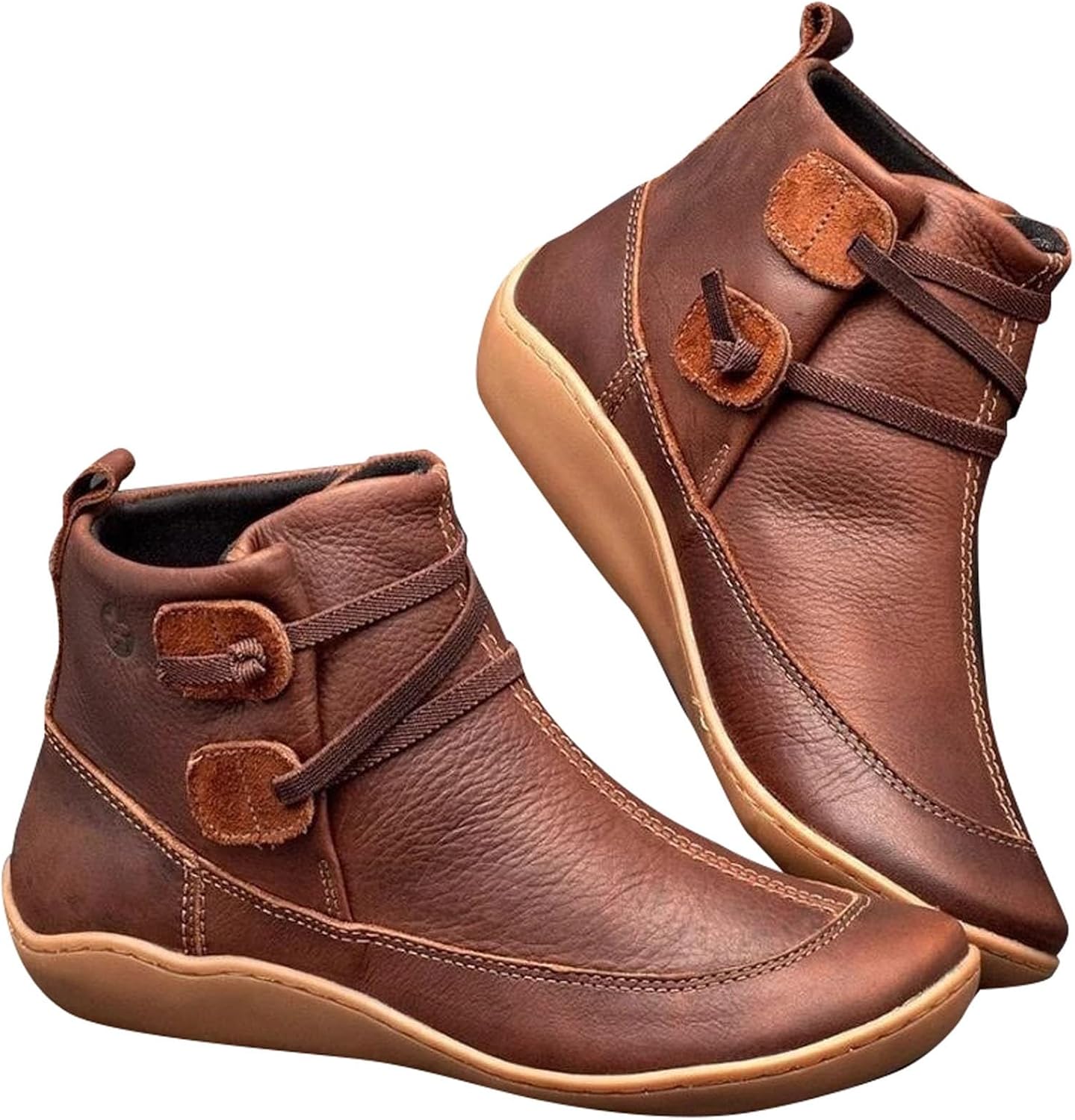 Ankle Boots for Women Comfy V-Cutout Short Boots with Heel Pointed Toe ...