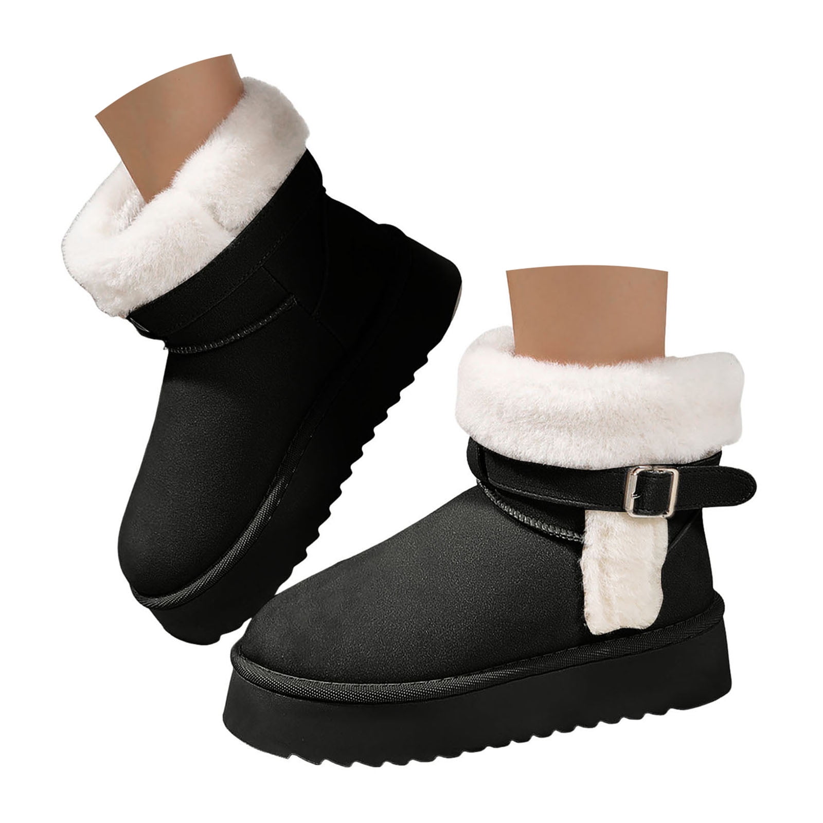 Ankle Boots for Women Suede Platform Winter Boots Waterproof Warm Anti ...