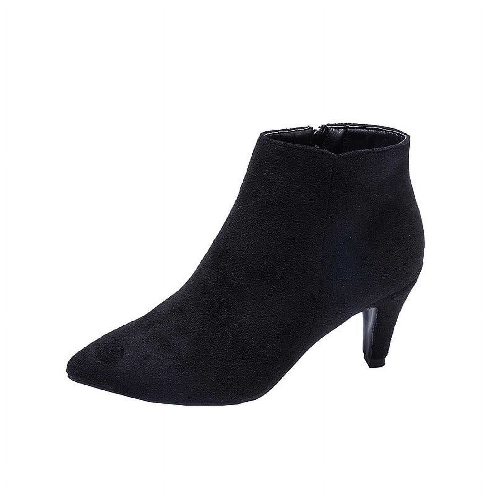 Ankle Boots for Women Vintage Women Slip On Boots Pointed Toe Round ...