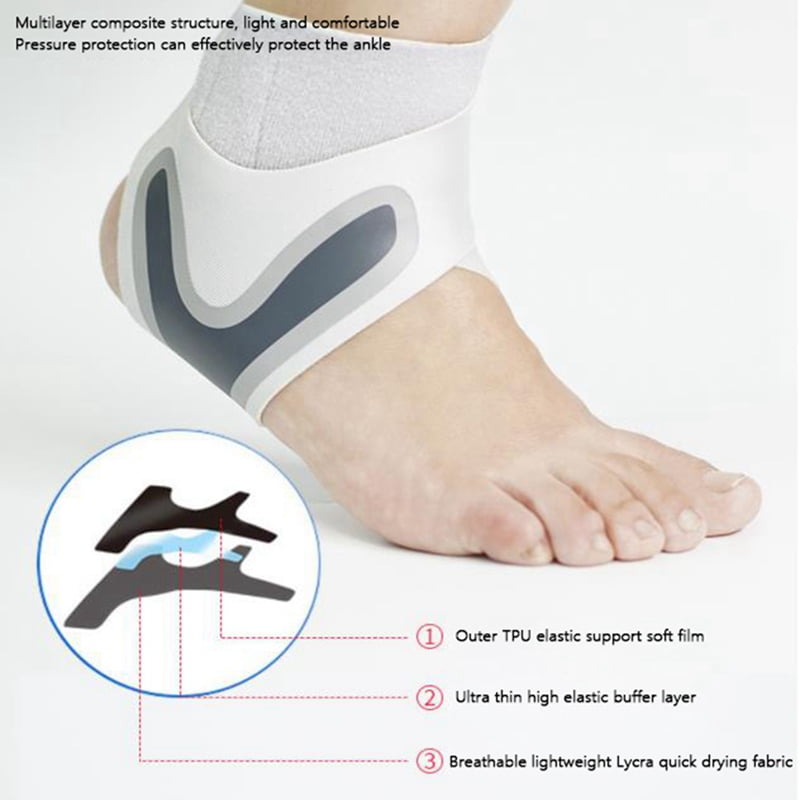 Ankle Brace Breathable Polyester Fiber for Workout Sprains Men Women ...