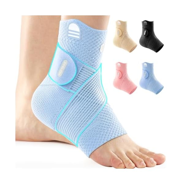 Ankle Brace Compression Support with Removable Fishnet Strap, 3D Knit ...