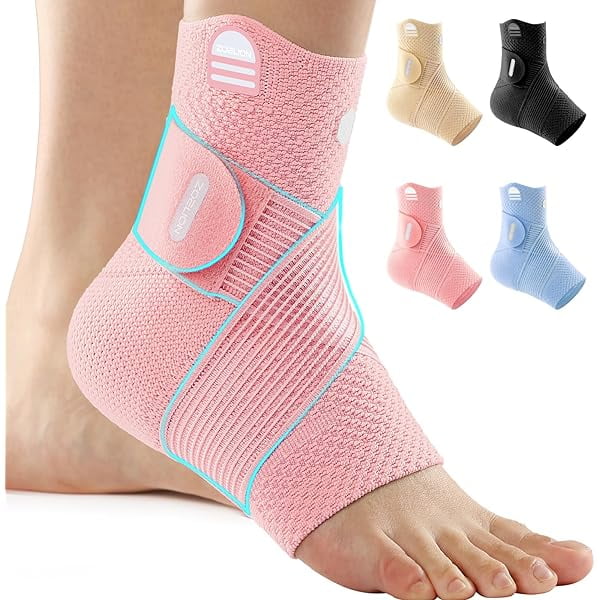 Ankle Brace Compression Support with Removable Fishnet Strap, 3D Knit ...